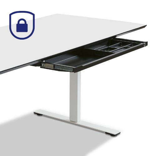 Lockable Scandi Drawer | Slim Under Desk Storage for Standing Desks